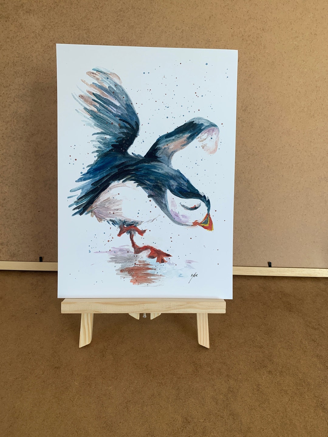 Swooping Puffin Watercolour Painting, Fun Puffin Print From Original ...