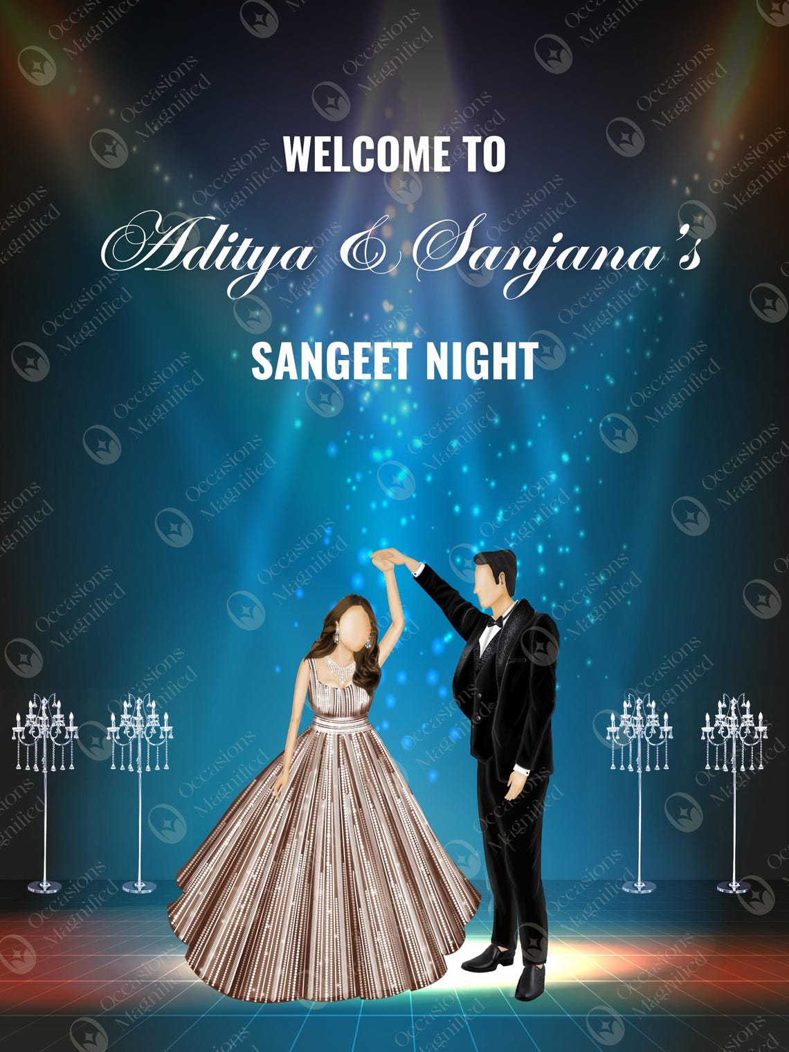 Sangeet Maiyan Welcome Sign Board – Desi Wedding, Garba & Party Poster ...