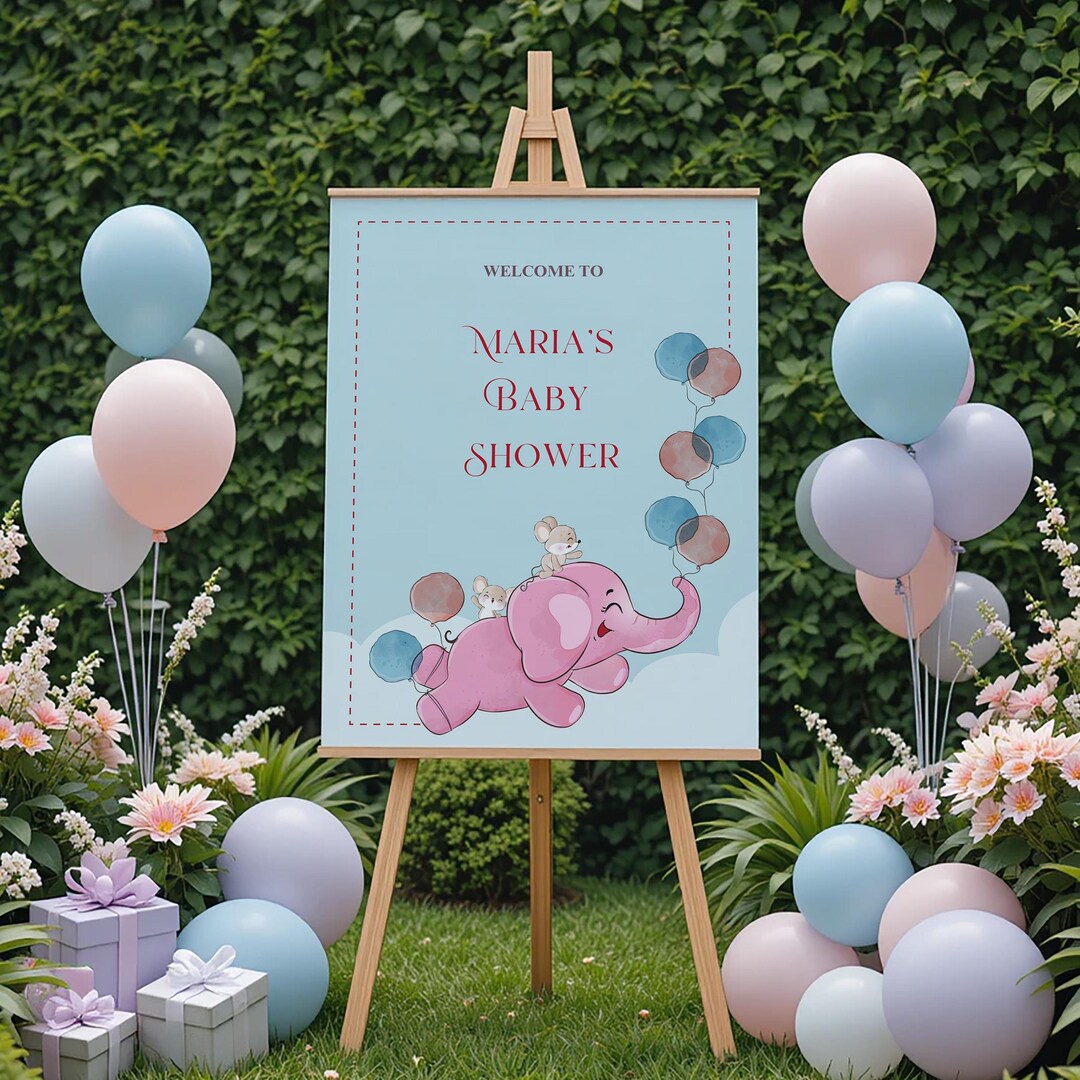 Elephant Baby Shower Welcome Sign Board - Etsy