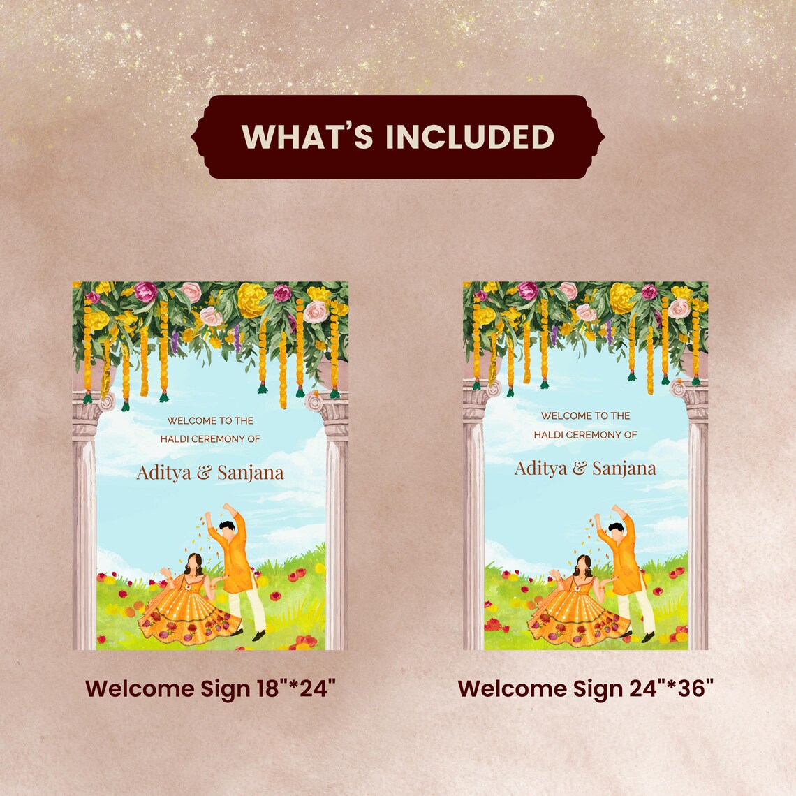 Welcome to Haldi Ceremony Sign Board – Haldi Pithi Decoration Board for ...