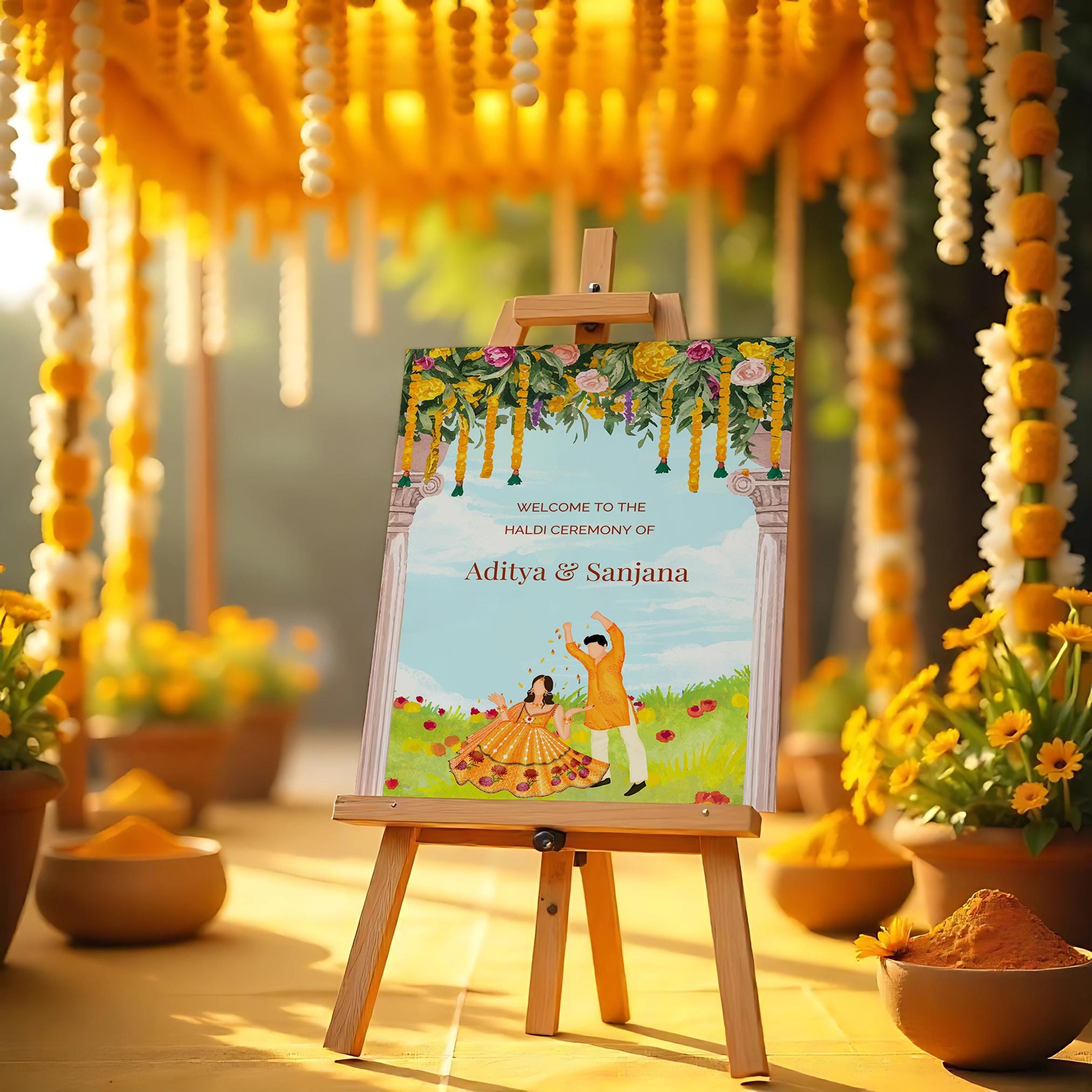 Welcome to Haldi Ceremony Sign Board – Haldi Pithi Decoration Board for ...