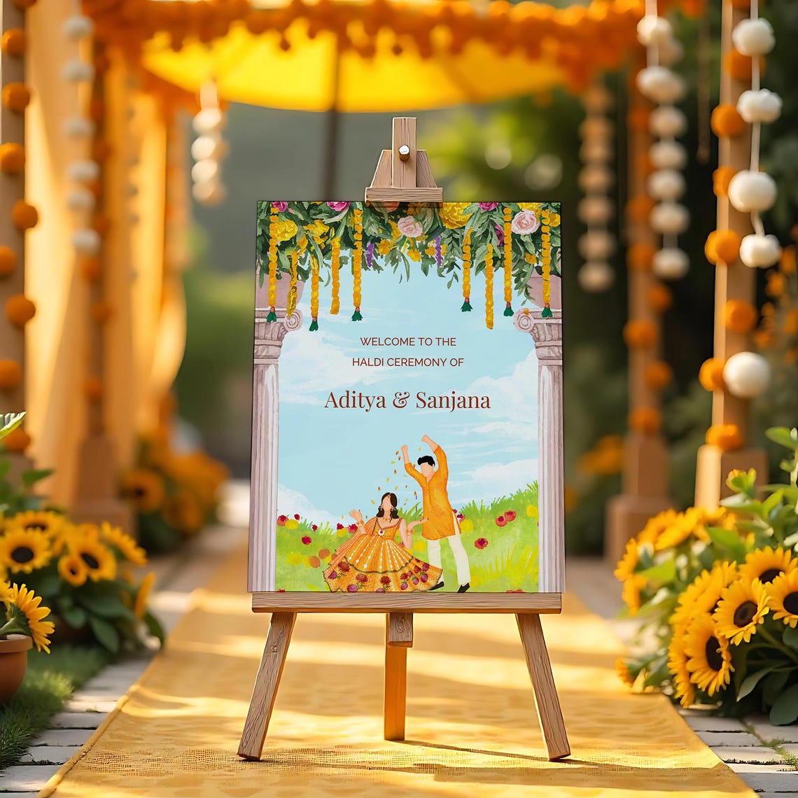 Welcome to Haldi Ceremony Sign Board – Haldi Pithi Decoration Board for ...