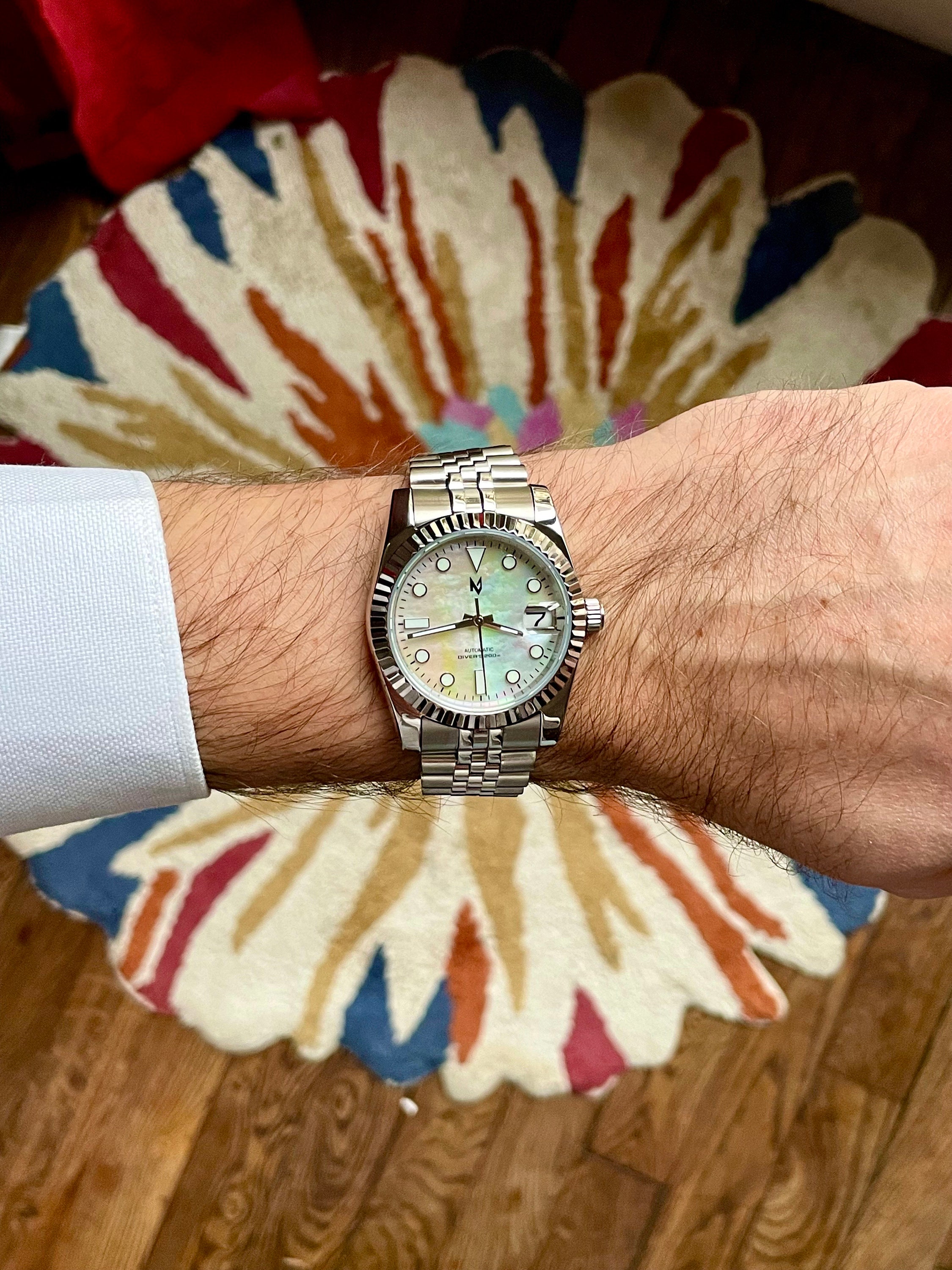 White Pearl 36mm Seiko Mod Montres Pour Hommes Cadeau Pour Lui Montre ...
