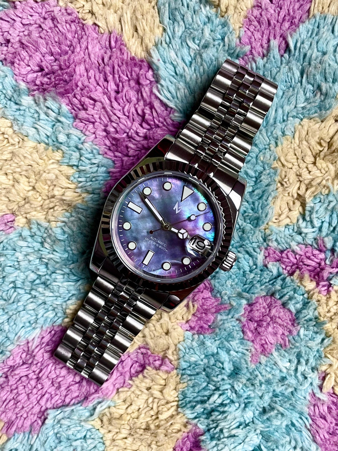Purple Pearl 36mm Seiko Mod Montres Pour Hommes Cadeau Pour Lui Montre ...