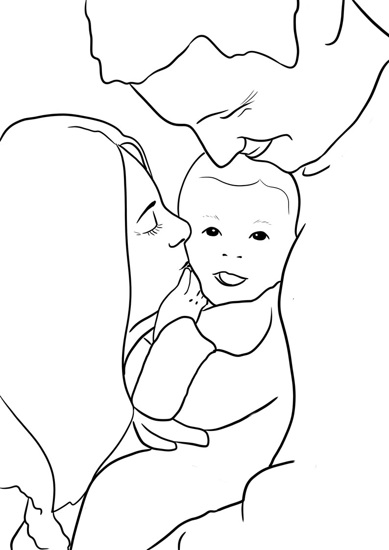 Custom Line Drawing Simple Line Art Commission Portrait - Etsy