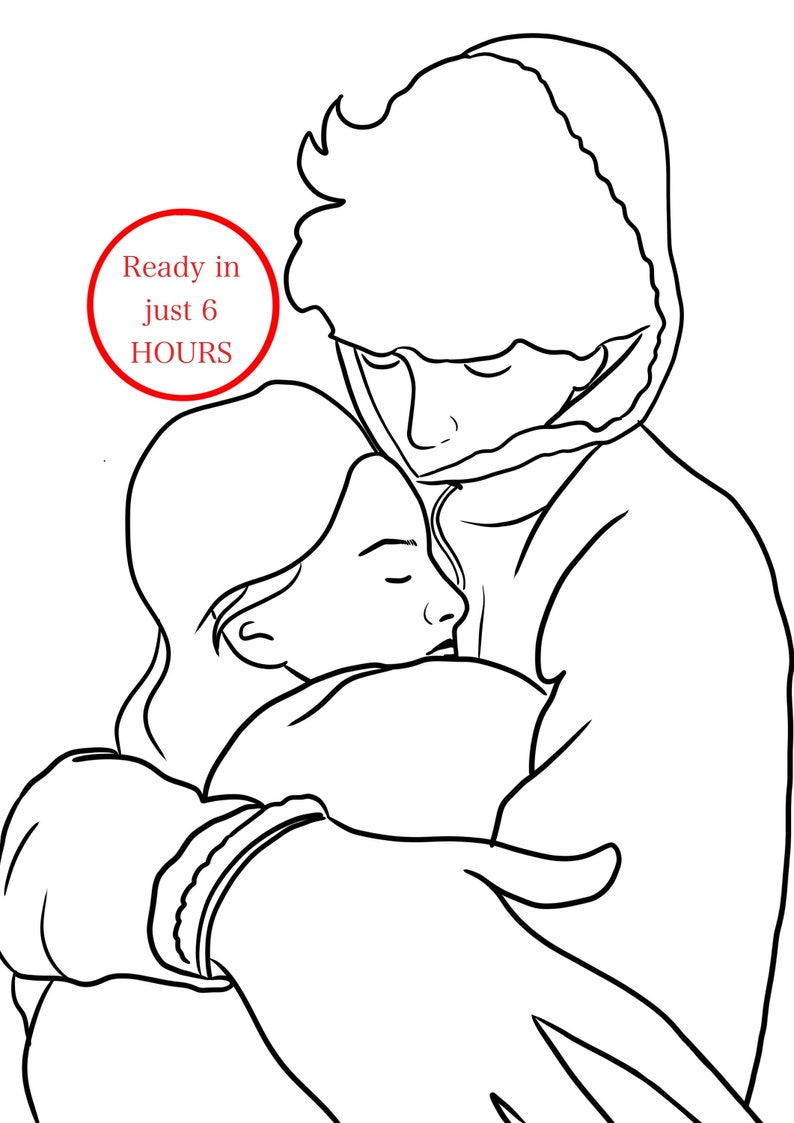 Custom Line Drawing Simple Line Art Commission Portrait - Etsy