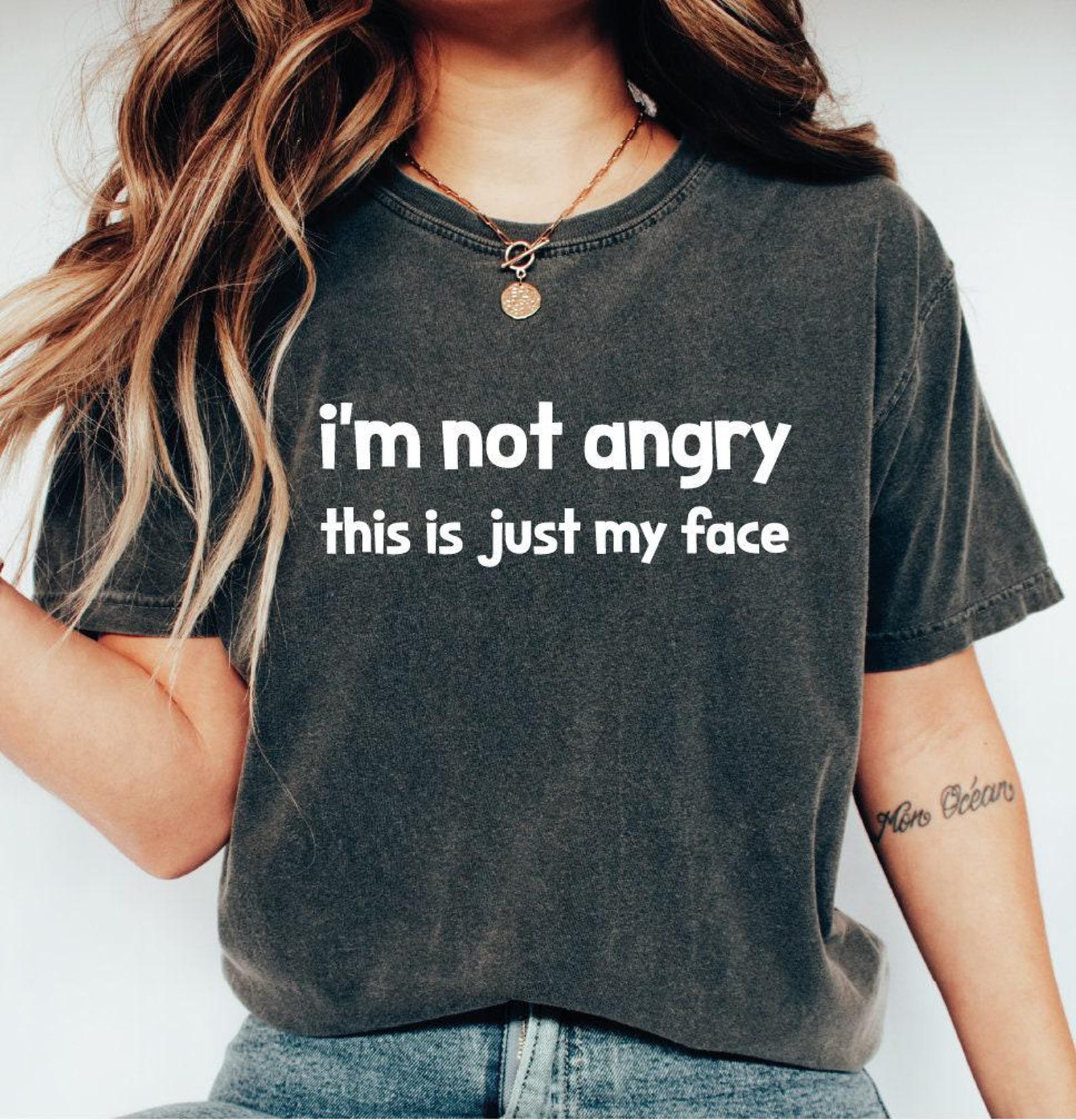 Funny Quote T-shirt, Im Not Angry This is Just My Face Shirt, I'm Not ...