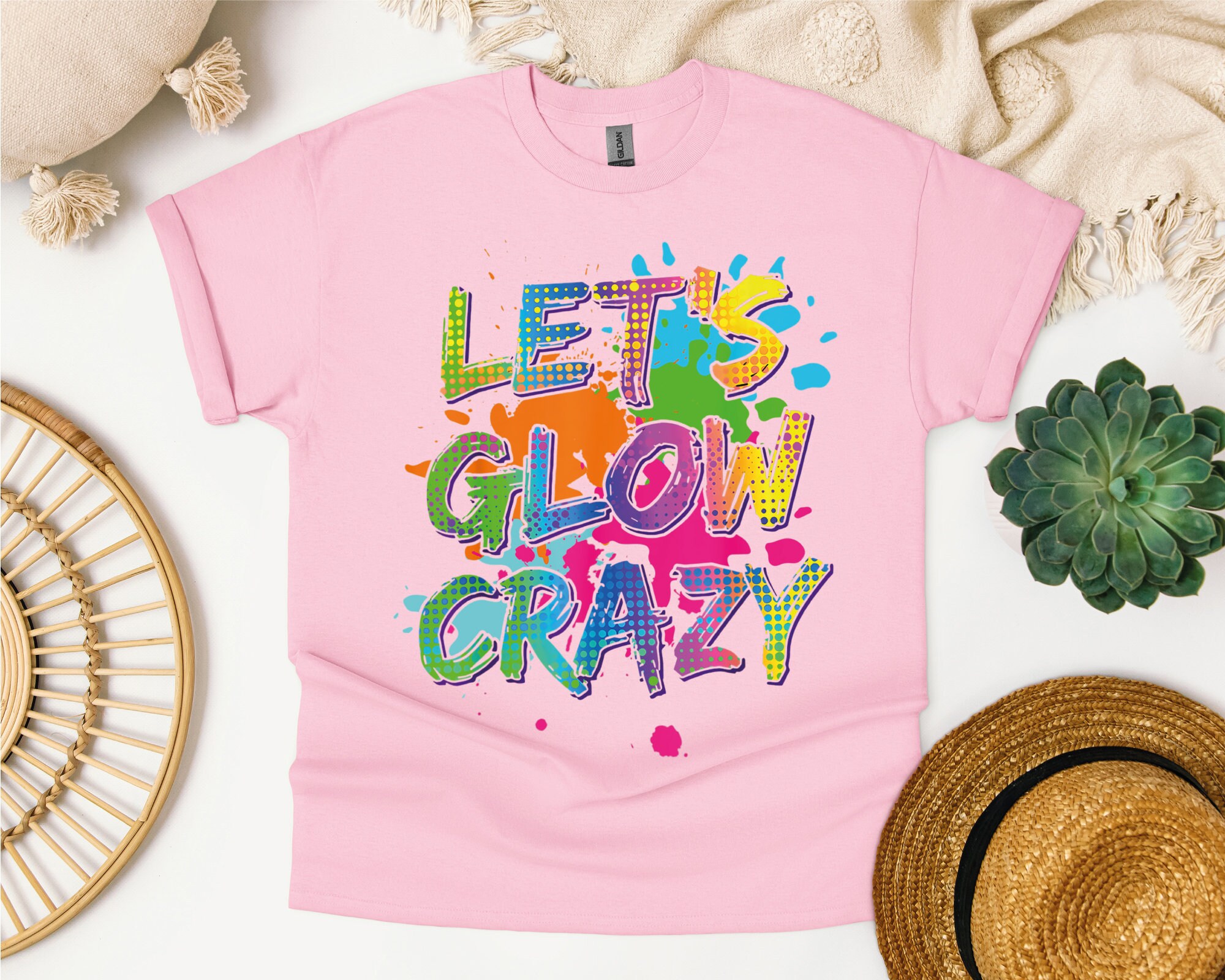 Let's Glow Crazy Shirt, Glow Party Shirt, Family Glow Matching,retro ...