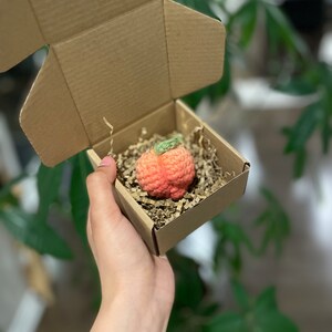 Crocheted Peach Keychain, Cute Charm, Handmade Gift, Airbrushed Fruit ...