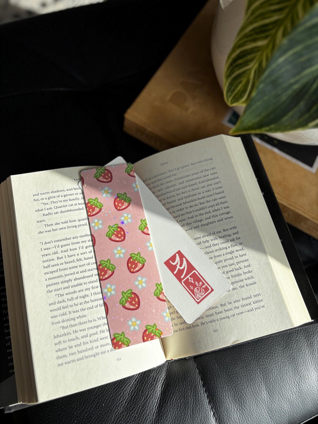 Handmade Strawberry Bookmark – Hand-drawn Strawberries and Flowers for ...
