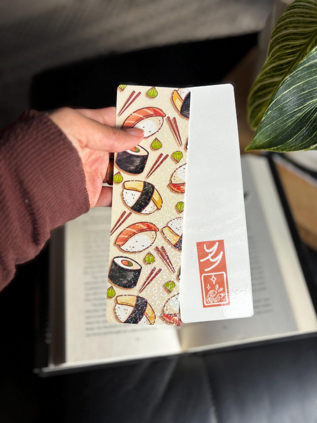 Handcrafted Sushi Bookmark Hand-drawn With Sushi Rolls, Salmon & Wasabi ...
