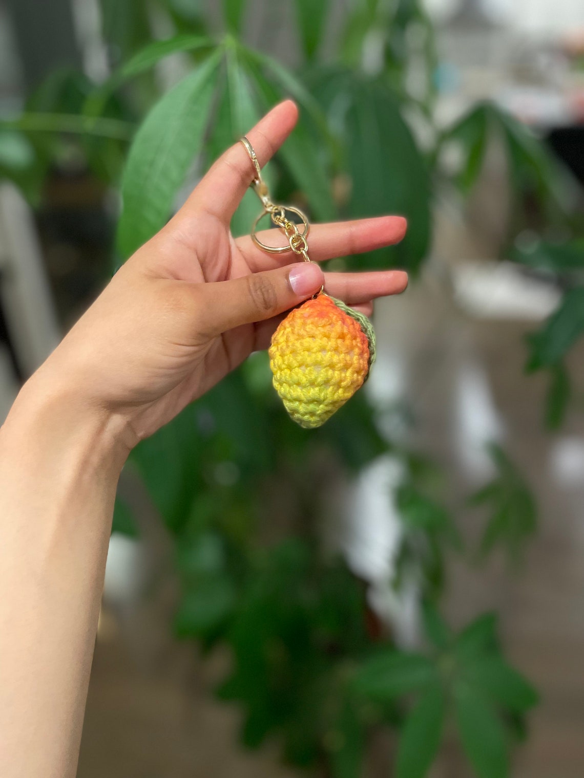 Crocheted Mango Keychain Cute Charm Handmade Gift - Etsy