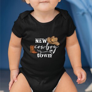 New Cowboy in Town Bodysuit, Cowboy Rodeo Baby Bodysuit, Cute Rodeo Toddler Shirt, My First ...