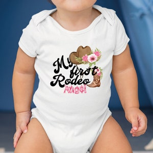 Custom My First Rodeo Girl Bodysuit, Horse Rodeo Toddler Shirt ...