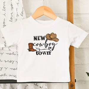New Cowboy in Town Bodysuit, Cowboy Rodeo Baby Bodysuit, Cute Rodeo Toddler Shirt, My First ...