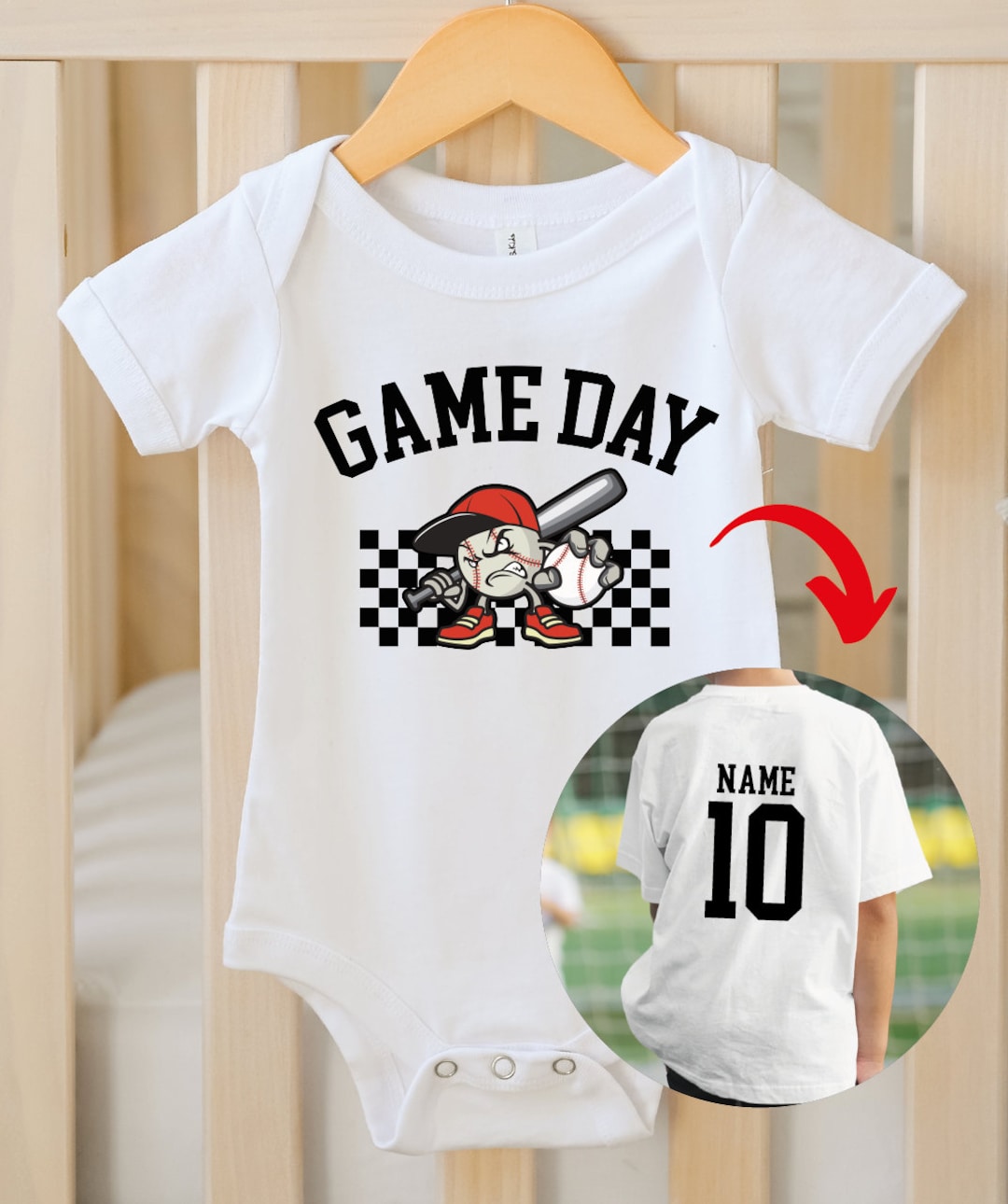 Custom Game Day Toddler Shirt, Retro Baseball Tee, Custom Game Day ...