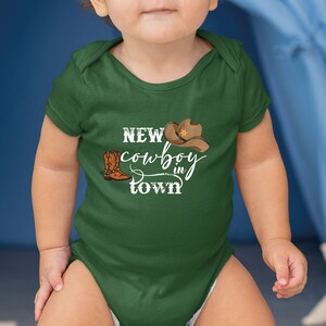 New Cowboy in Town Bodysuit, Cowboy Rodeo Baby Bodysuit, Cute Rodeo Toddler Shirt, My First ...