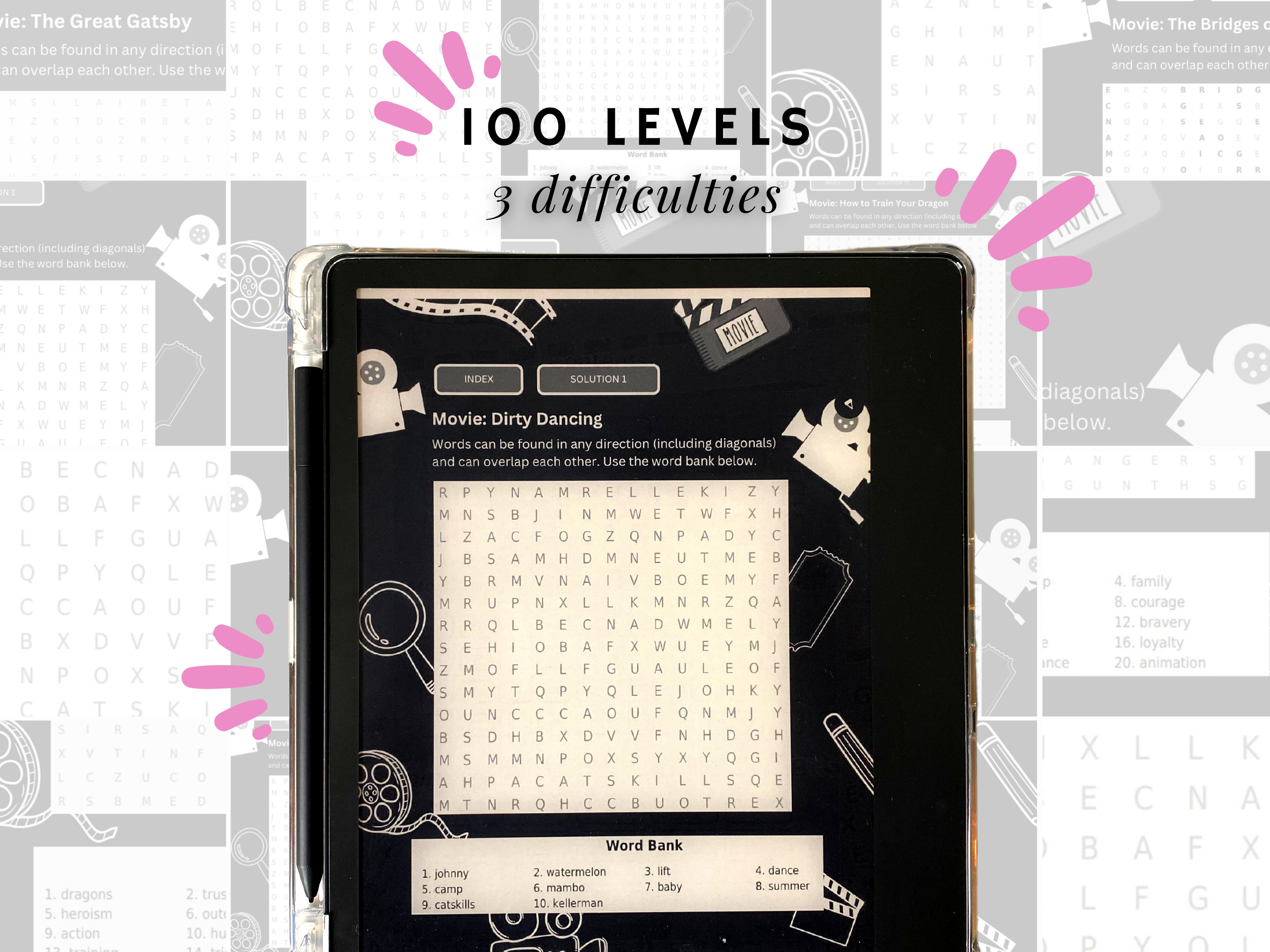 100 Unique Word Search Puzzles Built for Kindle Scribe - Etsy