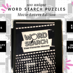 100 Unique Word Search Puzzles | Built for Kindle Scribe | With Movie ...
