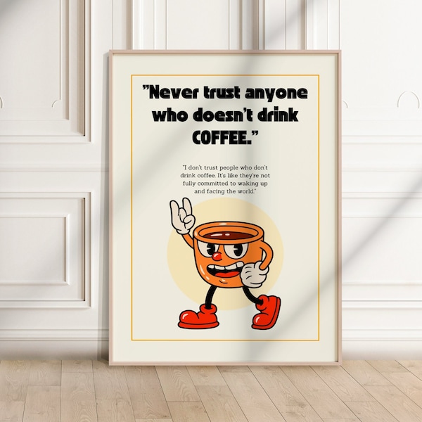 Funny Coffee Poster Art - Etsy