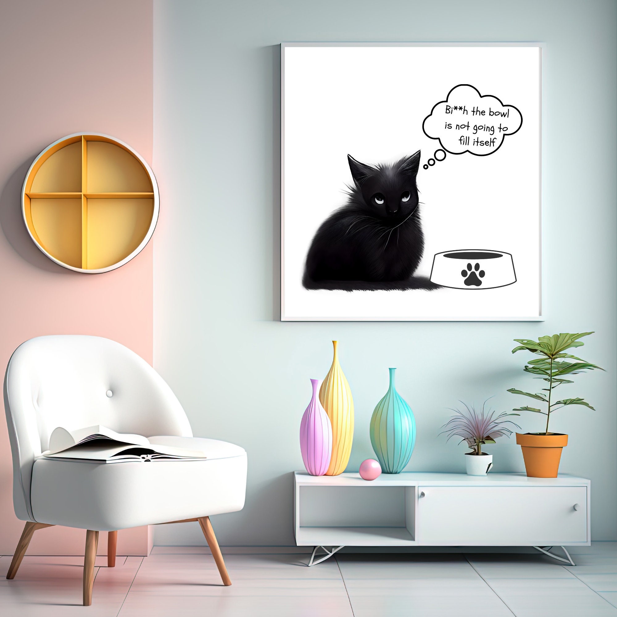 SET of 3 Rude Cats Poster Funny Cat Poster Modern Home Decor - Etsy