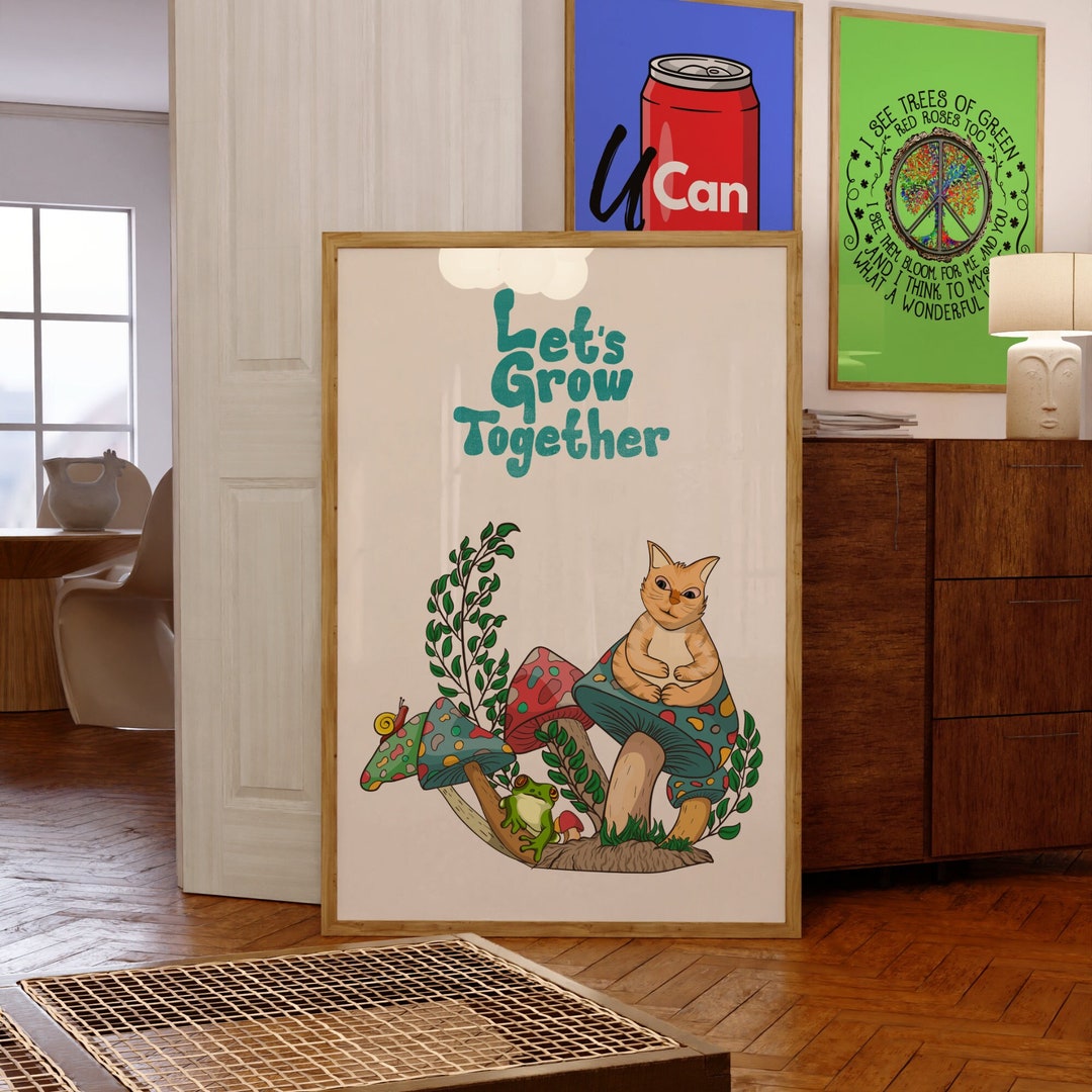 Retro 70s Wall Art Decor, 70s Wall Art, Retro Home Decor, 70s Hippie ...