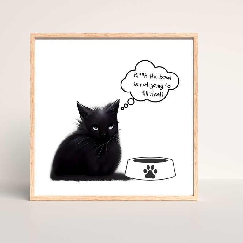 SET of 3 Rude Cats Poster Funny Cat Poster Modern Home Decor - Etsy