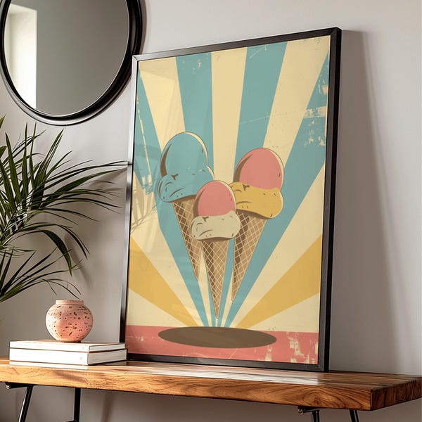 Ice Cream Poster - Etsy