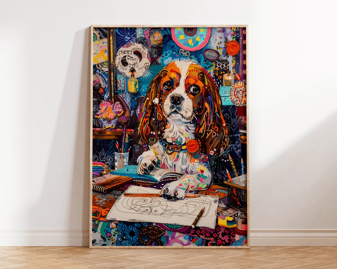 Cavalier King Charles Spaniel Poster - Vibrant Dopamine Decor ...