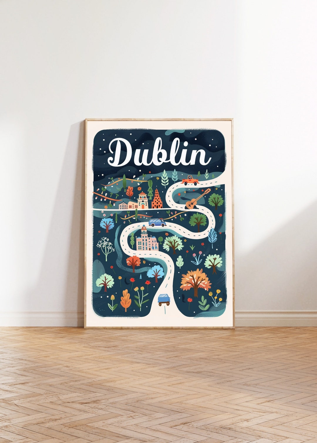 Dublin All Seasons Travel Poster, Vintage Dublin Wall Art, Travel ...