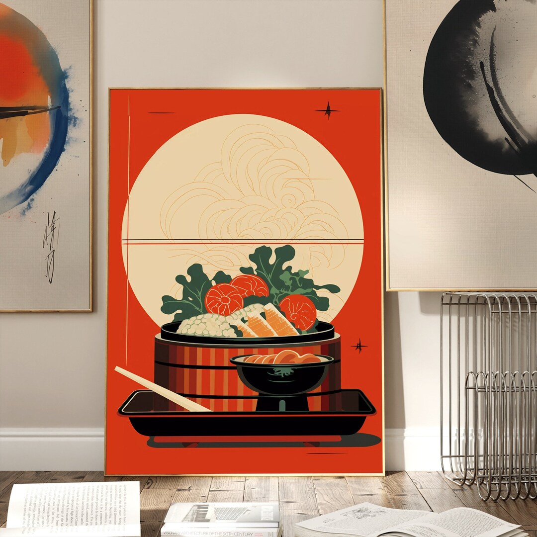 Edo-period Bento Box Palette, Traditional Japanese Lunch Box Art Print ...