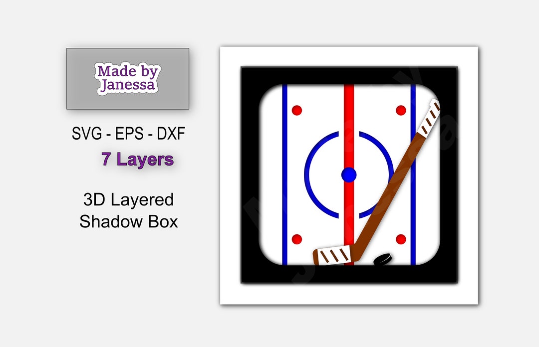 3D HOCKEY Shadow Box Hockey 3D Box Ice Hockey Svg 3D Layered Svg Hockey ...