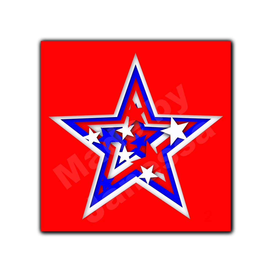 3D STARS Shadow Box Stars 3D Box Stars Svg 3D Layered Svg - Etsy