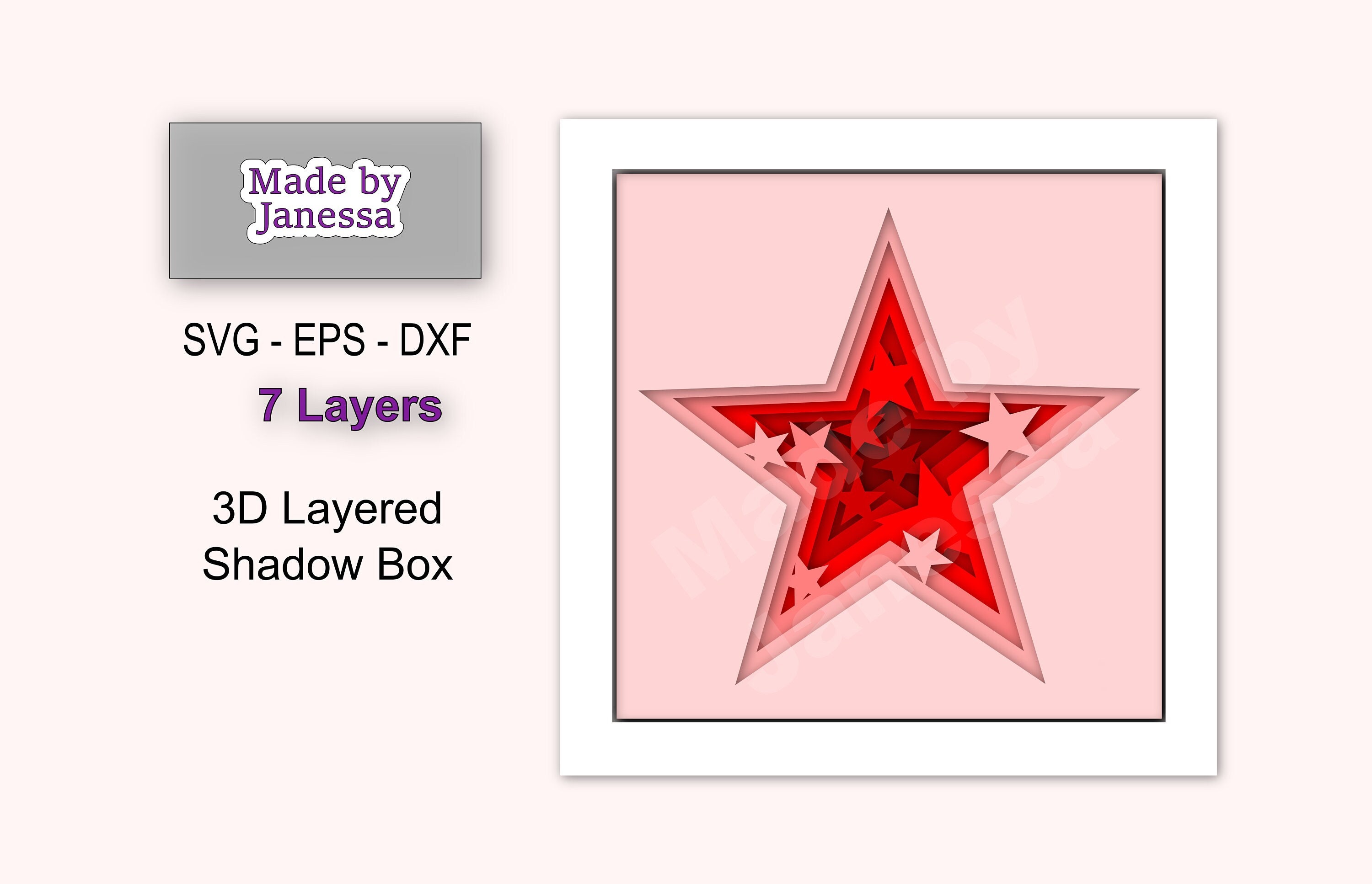3D STARS Shadow Box Stars 3D Box Stars Svg 3D Layered Svg Stars 3D Box ...