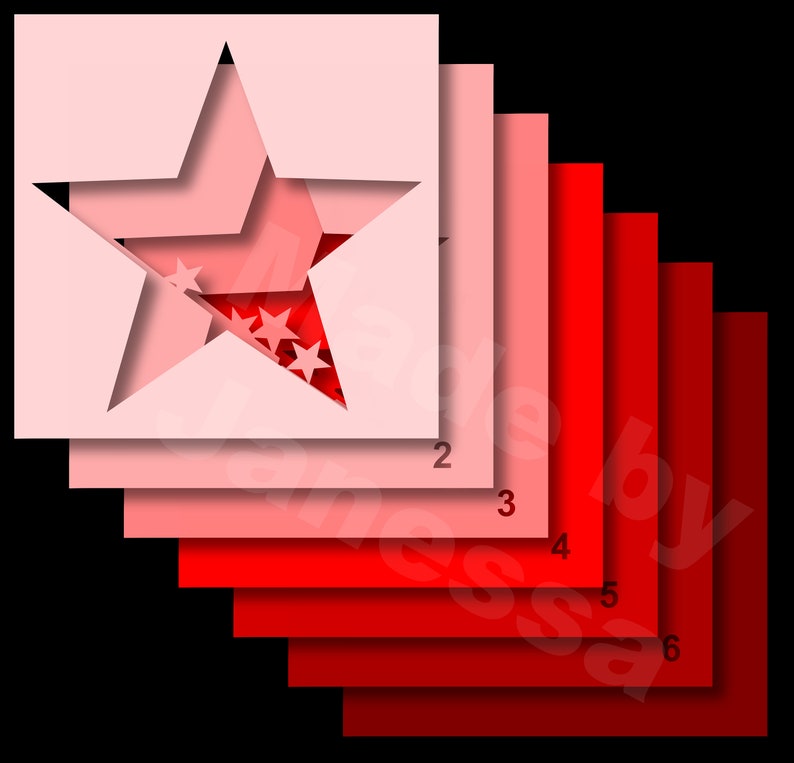 3D STARS Shadow Box Stars 3D Box Stars Svg 3D Layered Svg Stars 3D Box ...