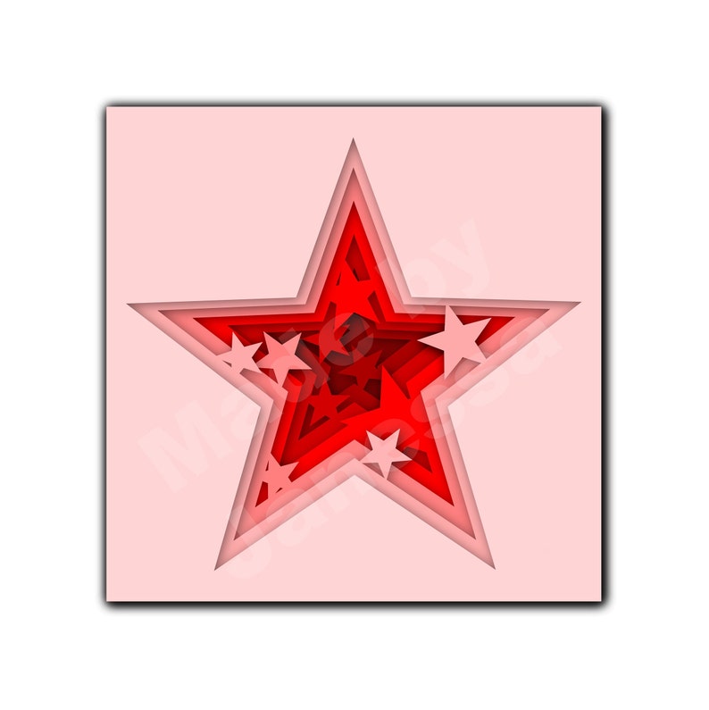 3D STARS Shadow Box Stars 3D Box Stars Svg 3D Layered Svg Stars 3D Box ...