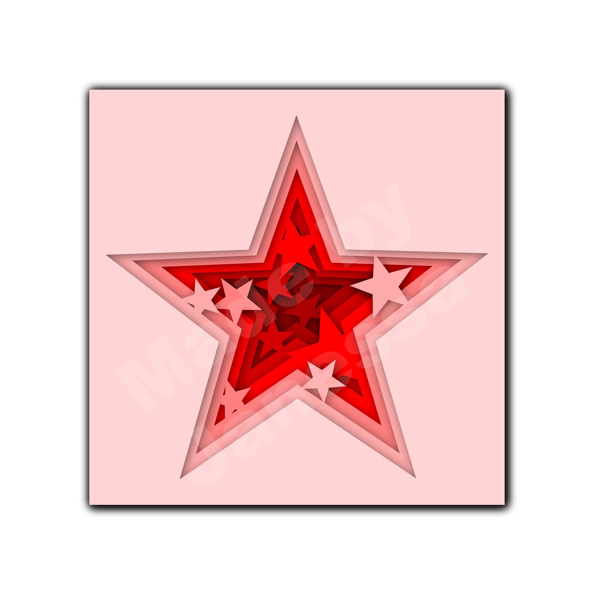 3D STARS Shadow Box Stars 3D Box Stars Svg 3D Layered Svg Stars 3D Box ...