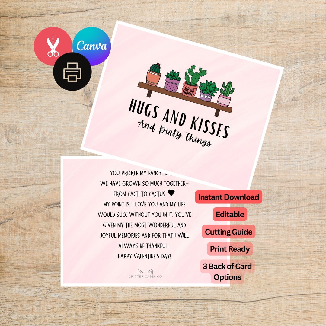 Funny Puns Valentine's Day Printable Card, PDF Print Ready Flat ...