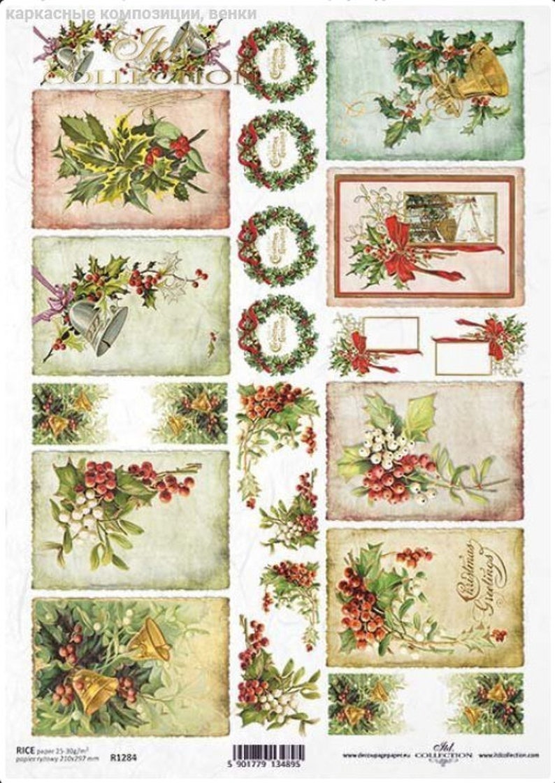 Christmas Rice Paper Decoupage A4 R 1284 - Etsy