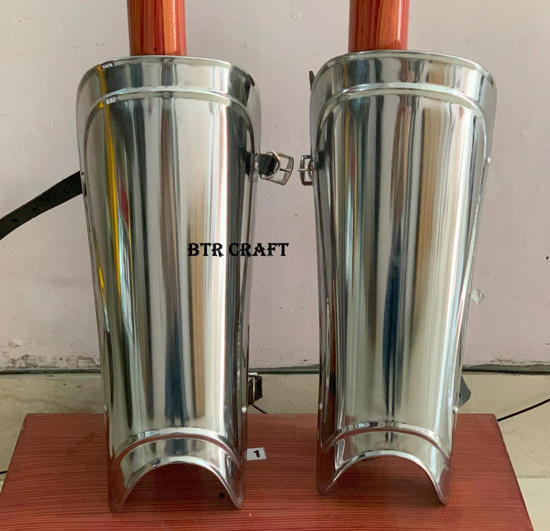 Medieval Leg Armor Pair 18 Gauge Iron Steel Leg Guards Set Greaves Shin ...