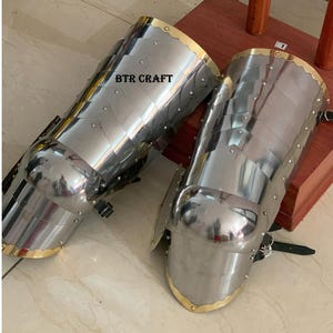 Medieval LARP SCA Combat Leg Armor, Plate Legs, Poleyns Wearable Knight ...