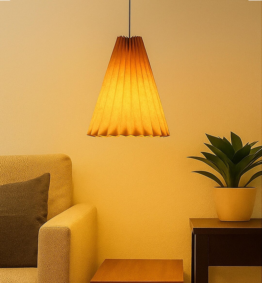Handmade Pleated Paper Pendant Lamp: Minimalist Origami Scandinavian ...