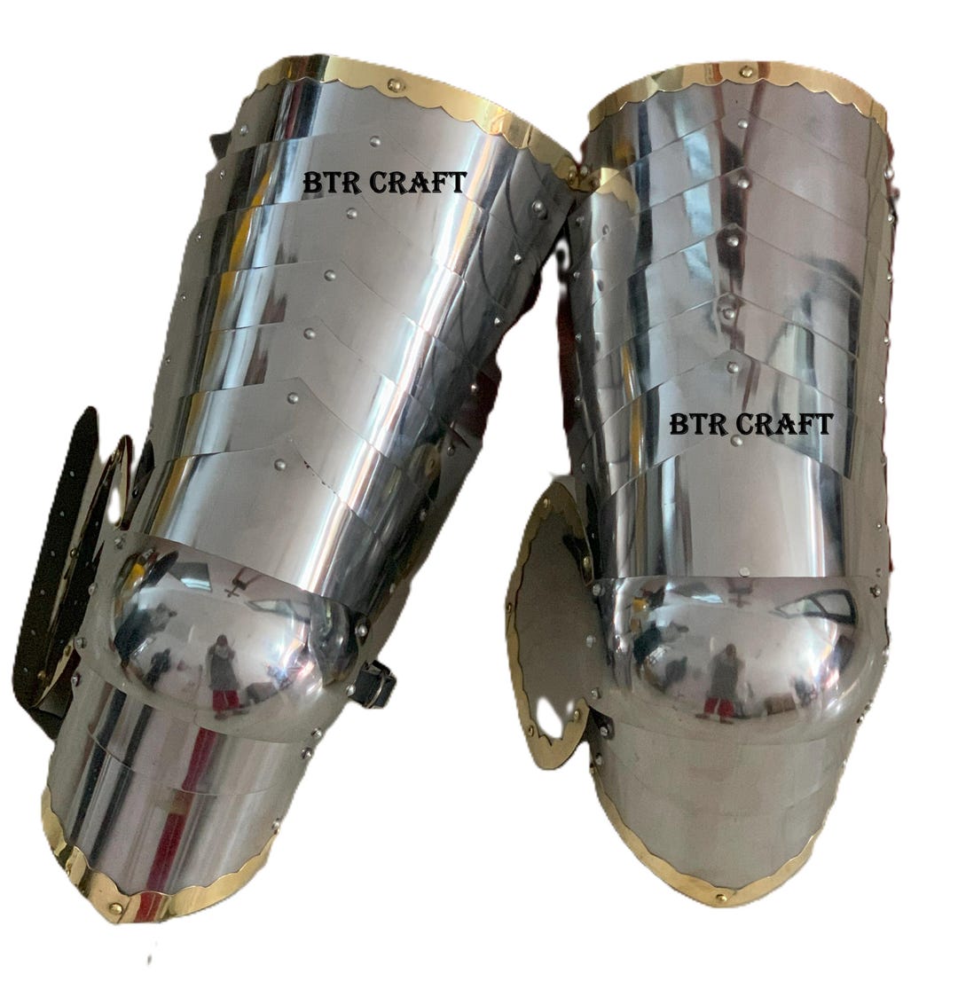 Medieval LARP SCA Combat Leg Armor, Plate Legs, Poleyns Wearable Knight ...