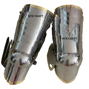 Medieval LARP SCA Combat Leg Armor, Plate Legs, Poleyns Wearable Knight ...