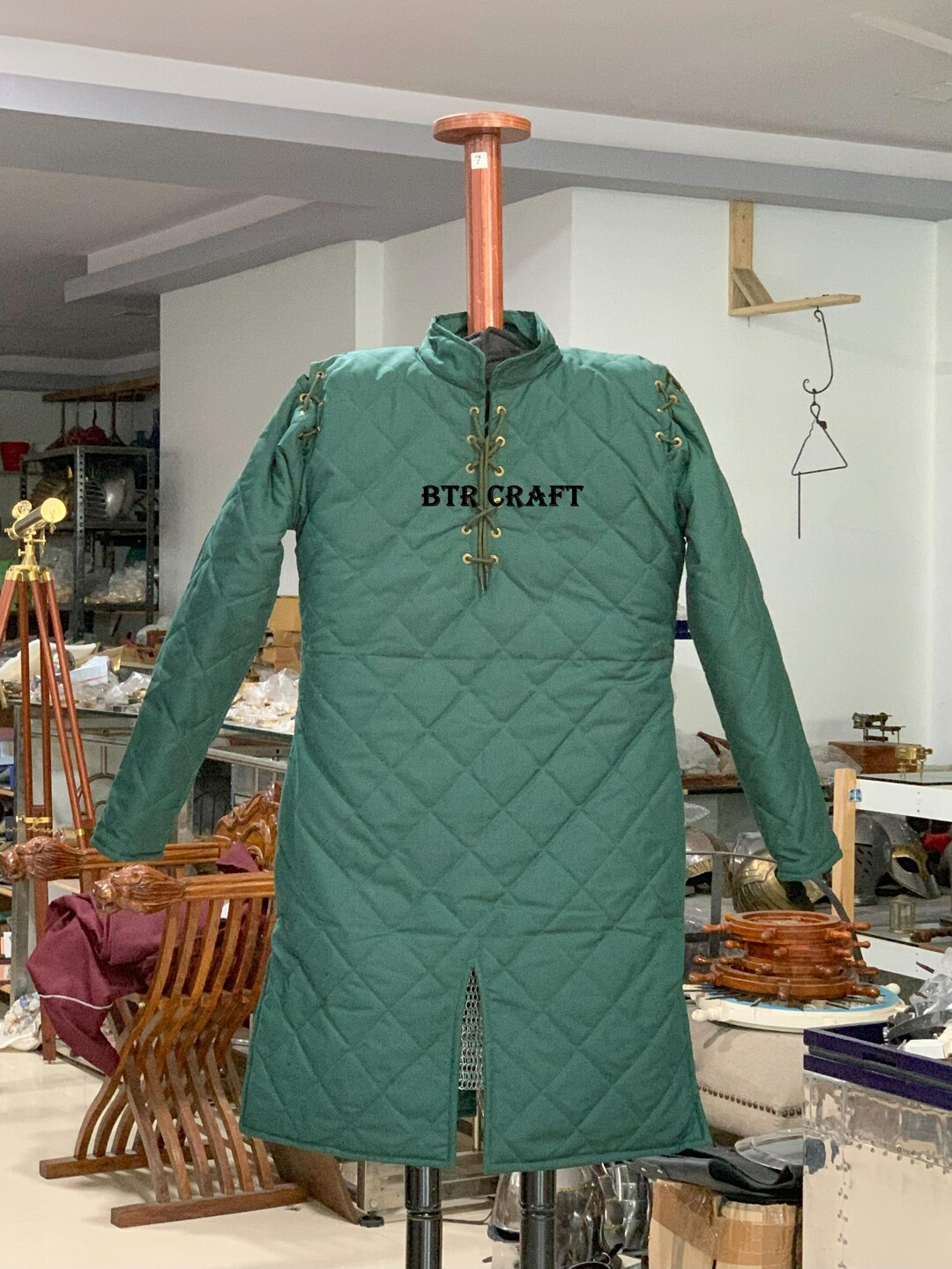 Green Cotton Gambeson: Medieval Padded Armor Costume Jacket - Etsy
