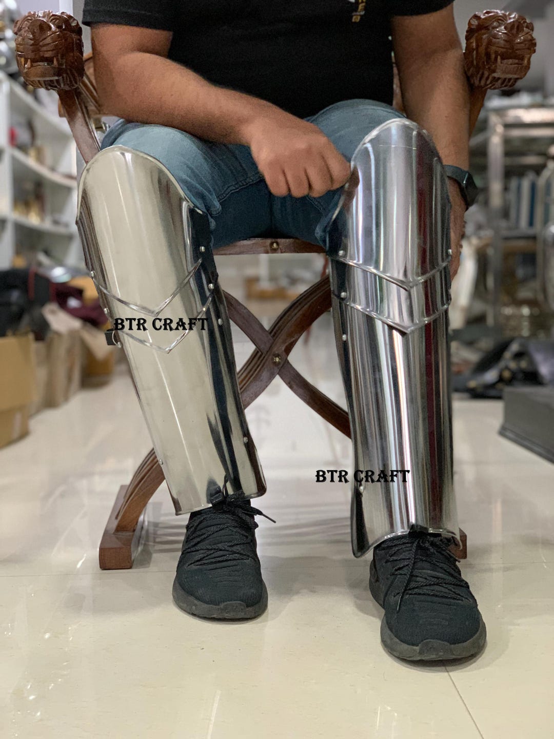 Medieval LARP Leg Greaves Leg Guard Protection Cosplay SCA Renaissance ...