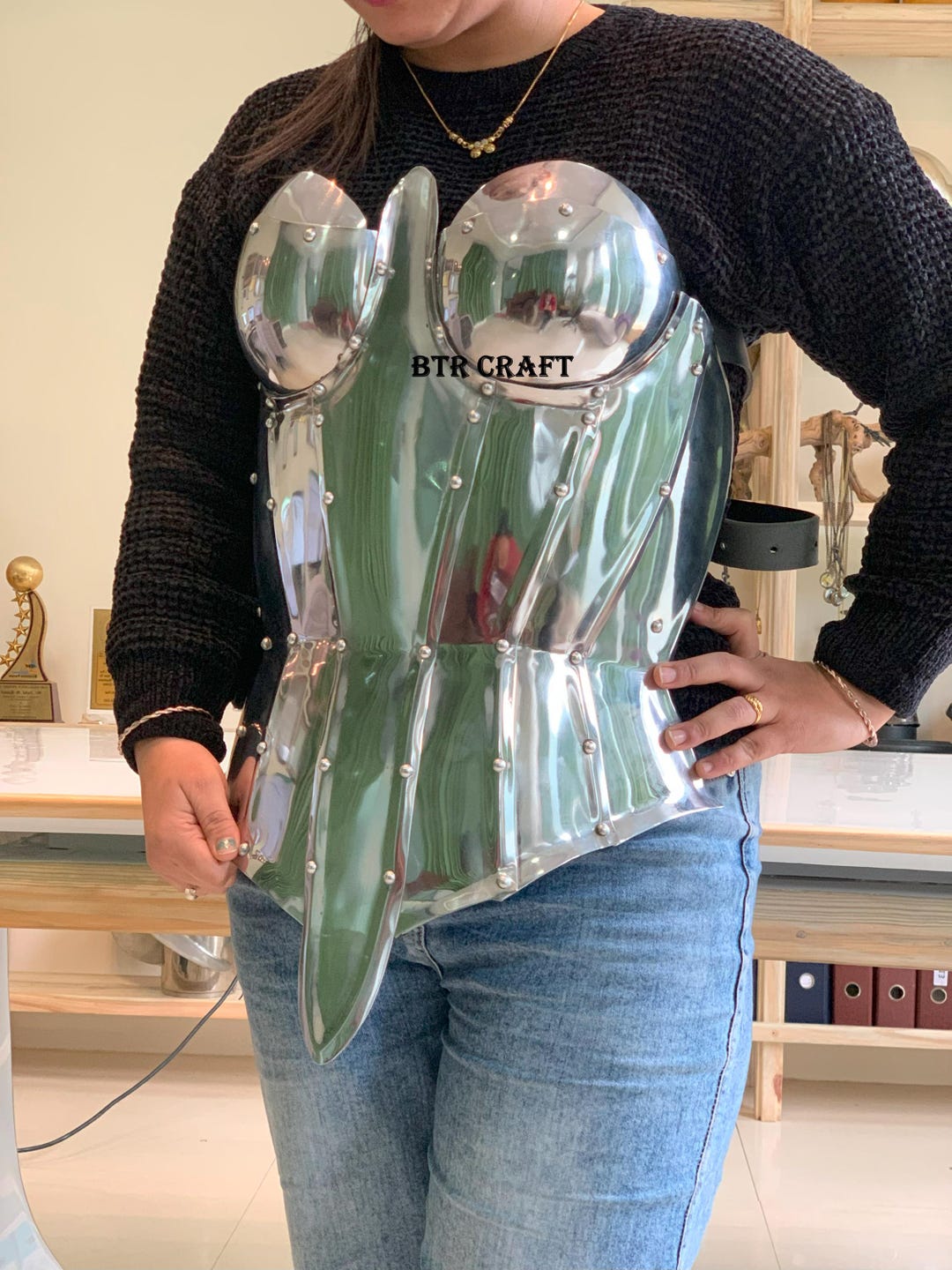 Medieval LARP Fantasy Female Armor Corset Lady Steel Breastplate ...