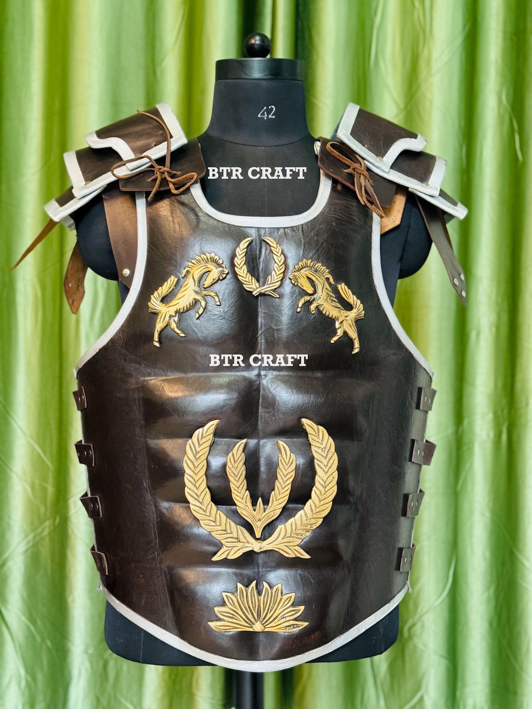 Greek Roman Leather Armor King Richard Burton Brown Leather Costume ...