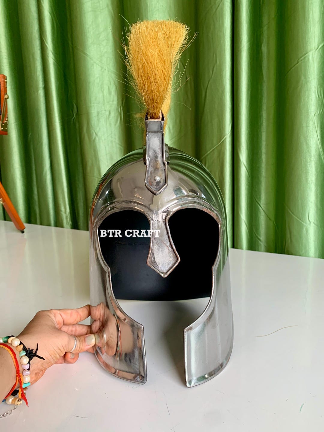 Medieval Greek Troy Armor Achilles Helmet - Silver Fantasy Movie Helmet ...