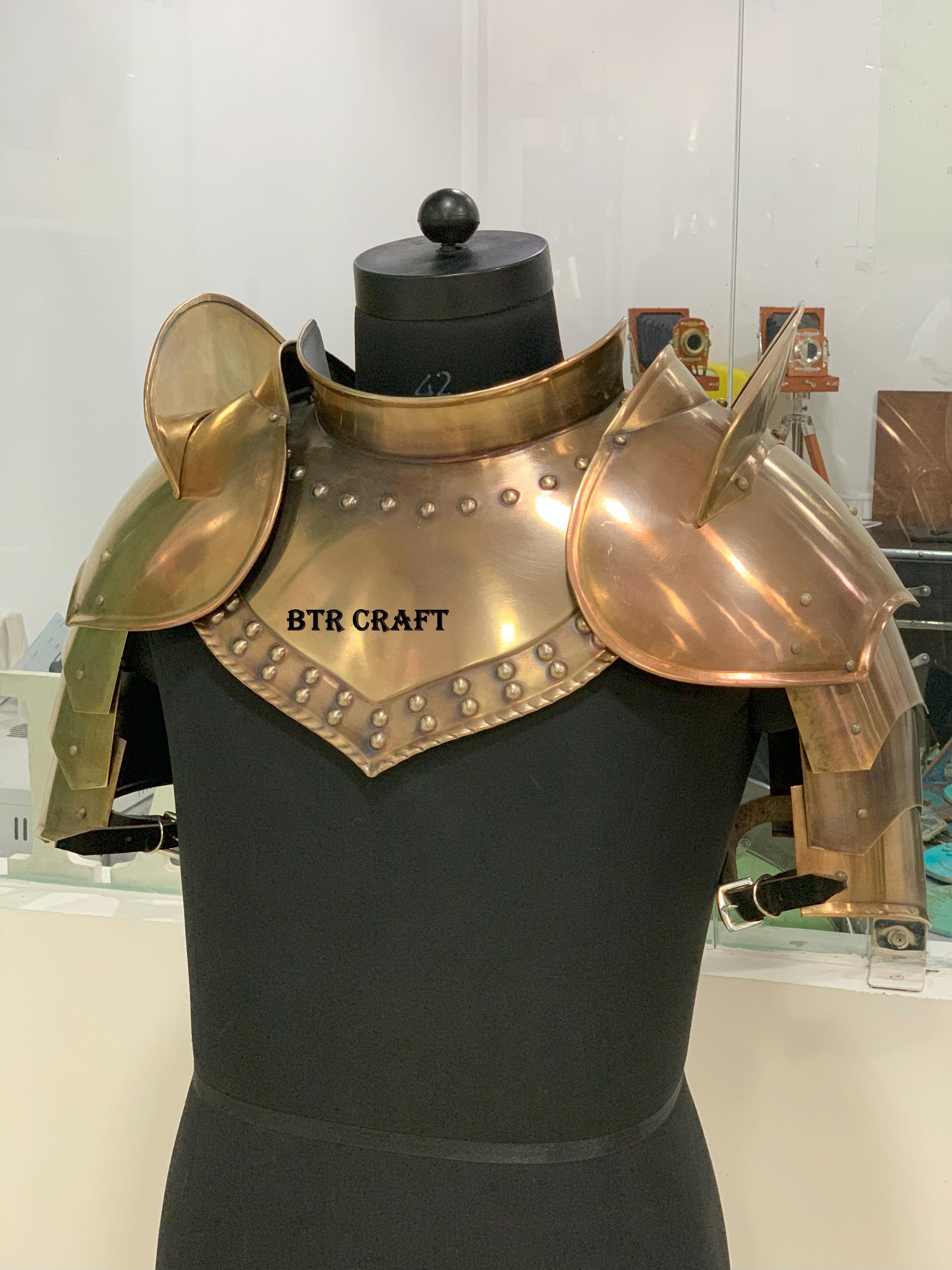 Medieval Knight Antique Roman Shoulder Guard W/ Gorget - LARP SCA ...